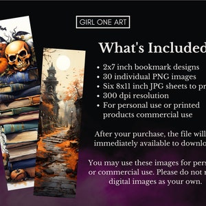 Dark Academia Printable Bookmark Bundle Digital Download PNG JPG ...