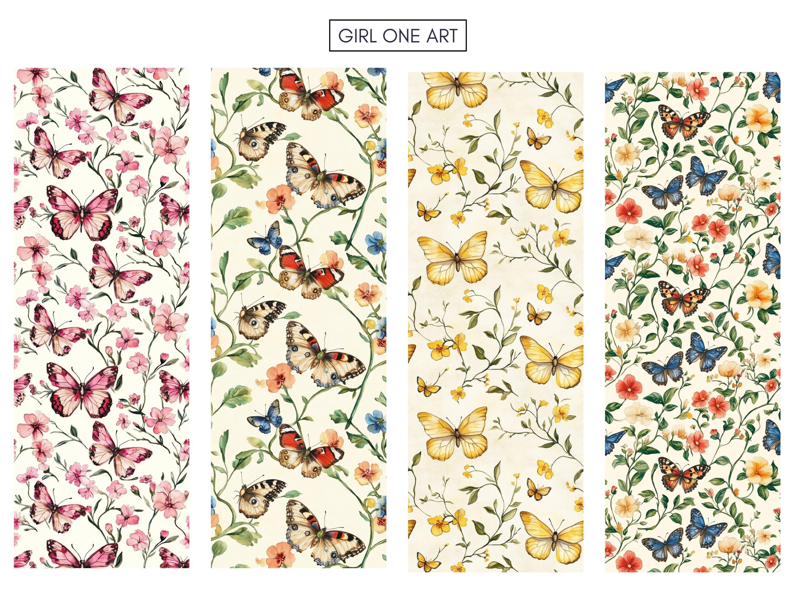 Butterfly Seamless Paper: Shabby Chic Floral Printable Patterns ...