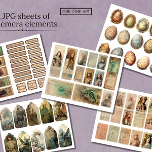 Fantasy Dragons Junk Journal Kit Instant Download Digital Scrapbook ...