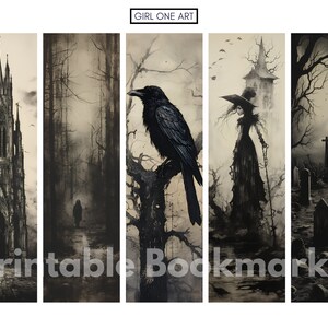 Gothic Witch Printable Bookmarks Bundle Digital Download PNG JPG ...