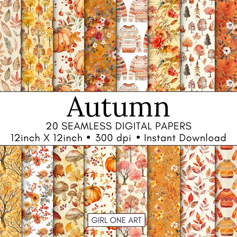 Fall Scrapbook Paper - Etsy