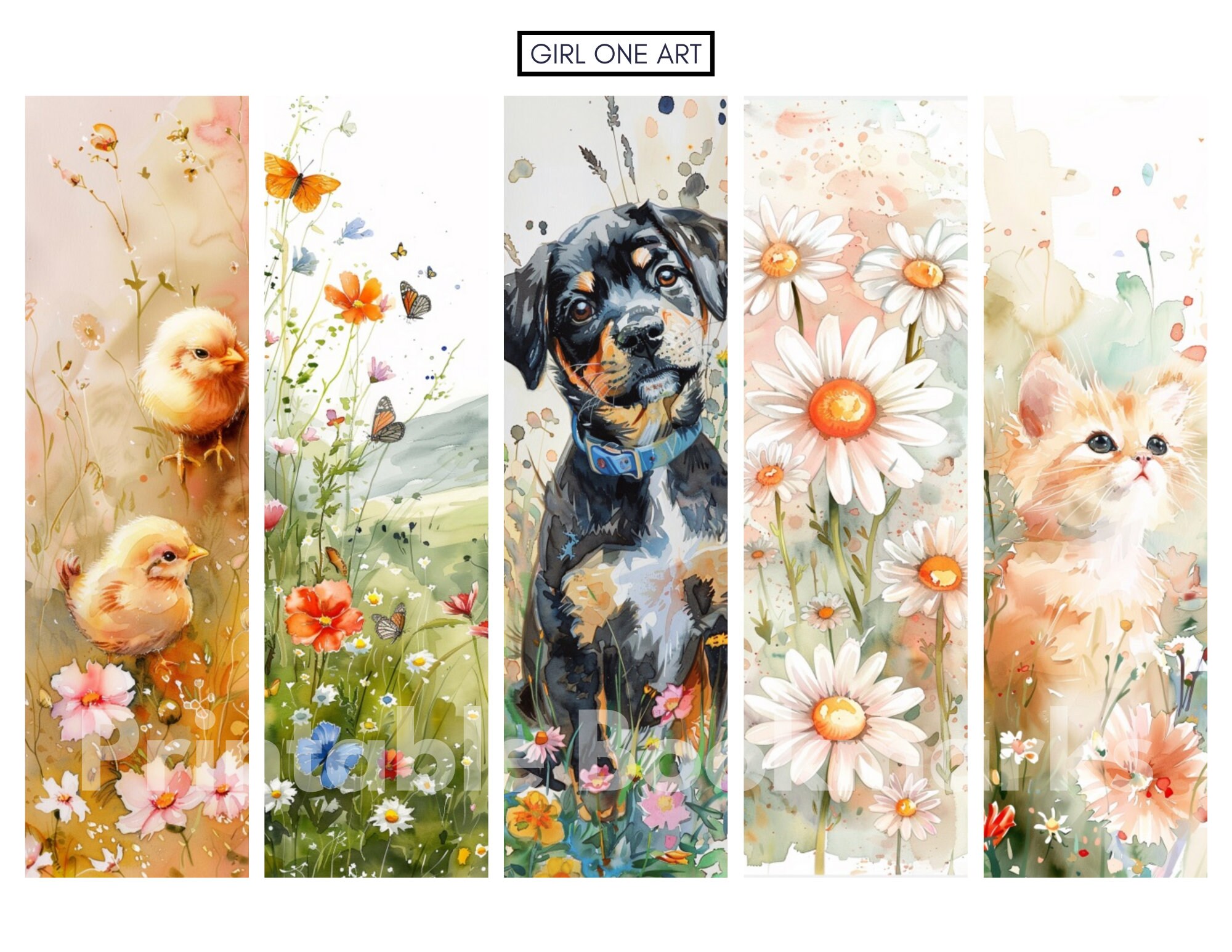 Spring Meadows Printable Bookmark Bundle PNG & JPG Print and Cut ...