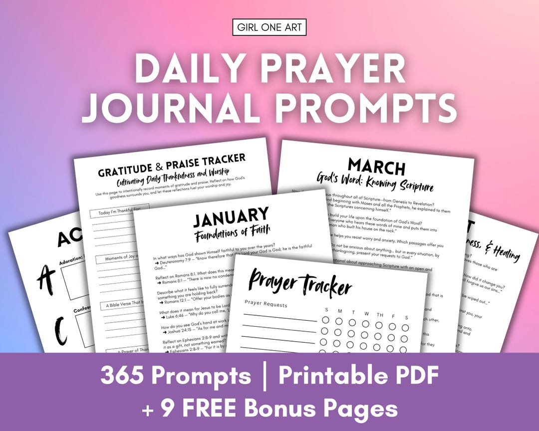 Daily Prayer Journal Prompts: Christian Devotionals, SOAP Bible Study ...