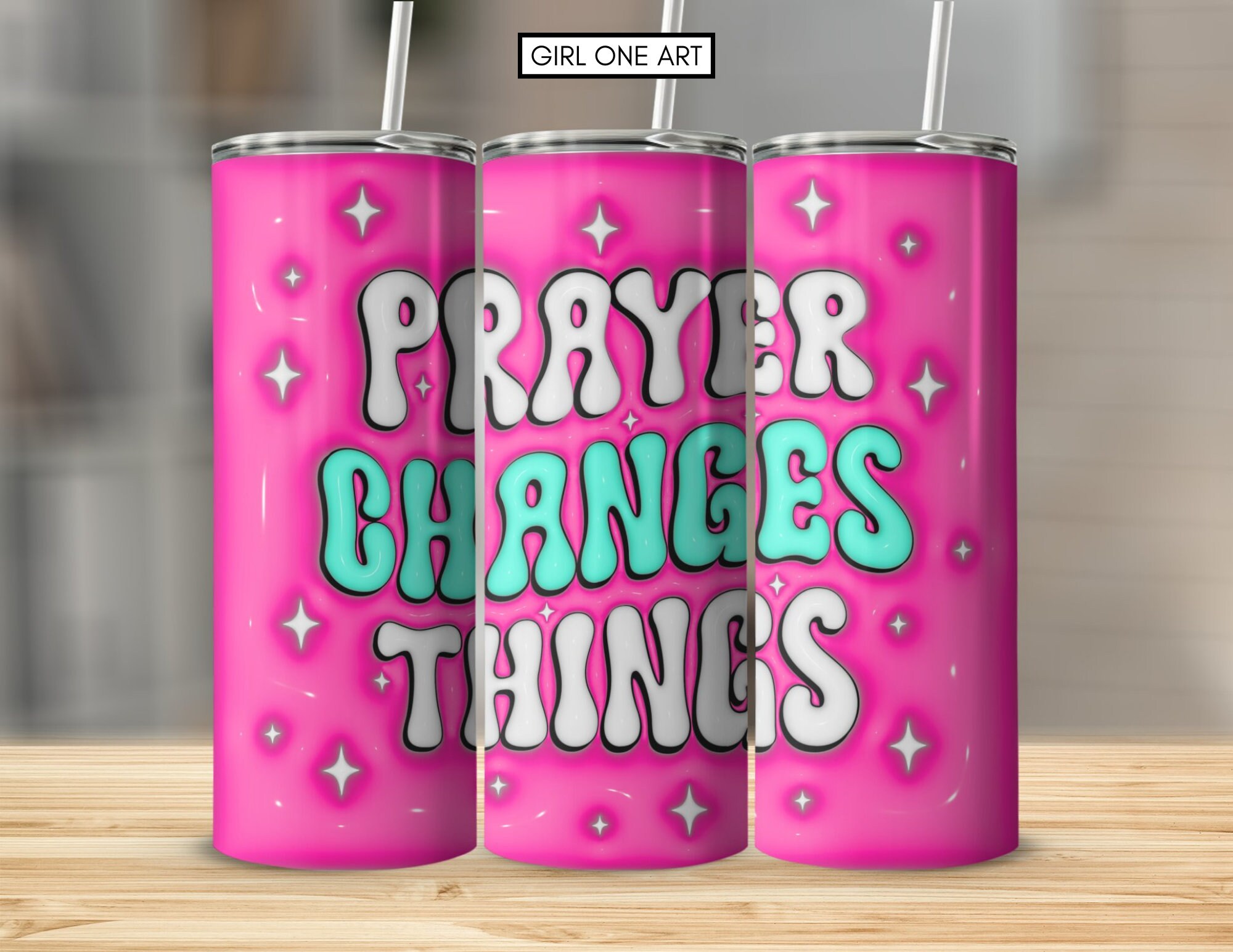 3D Inflated Prayer Changes Things Tumbler Wrap PNG Christian - Etsy