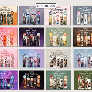 Reading List Printable Bookmarks Bundle Downloadable Digital Bookmark ...