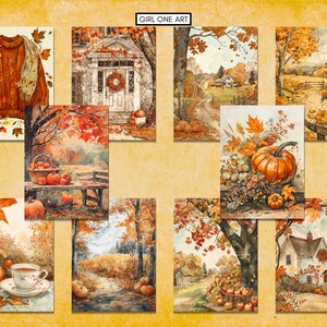 Cozy Autumn Junk Journal Pages Digital Download JPG Scrapbook Paper Kit ...