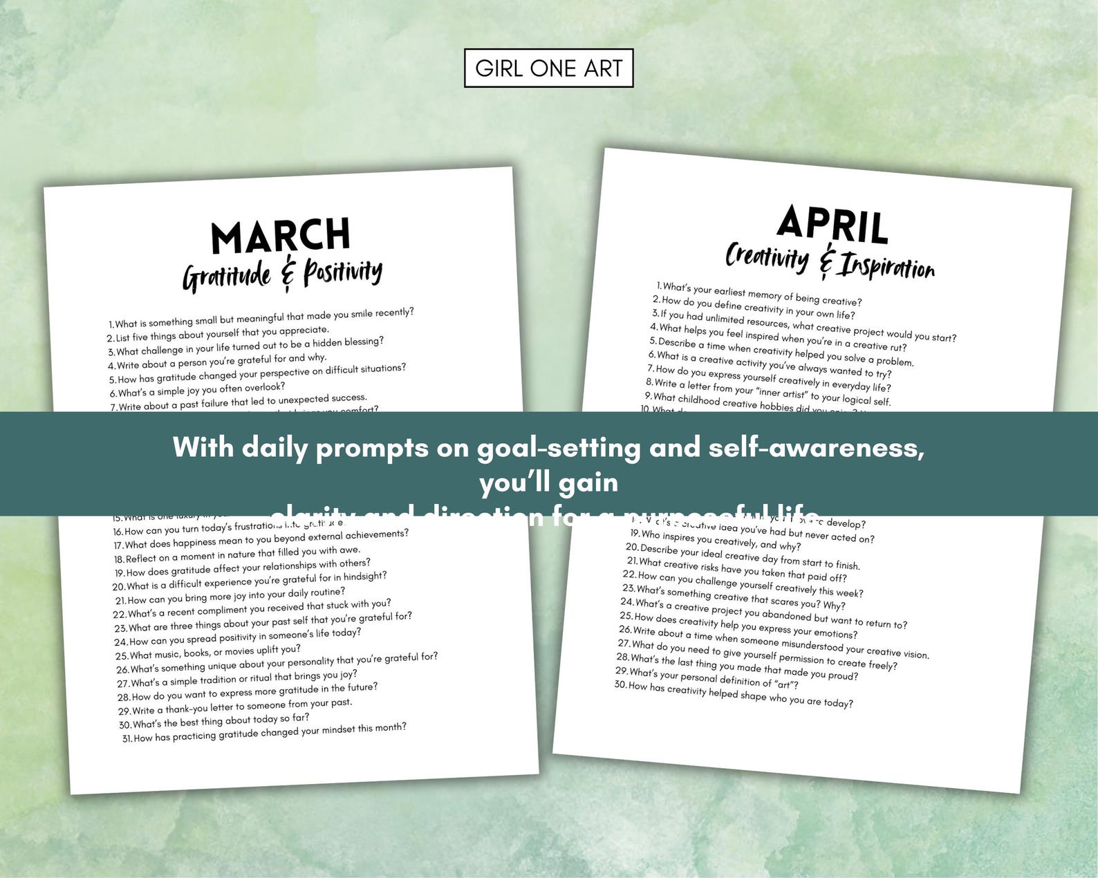 365 Daily Journal Prompts: Personal Growth & Mindfulness (printable PDF ...