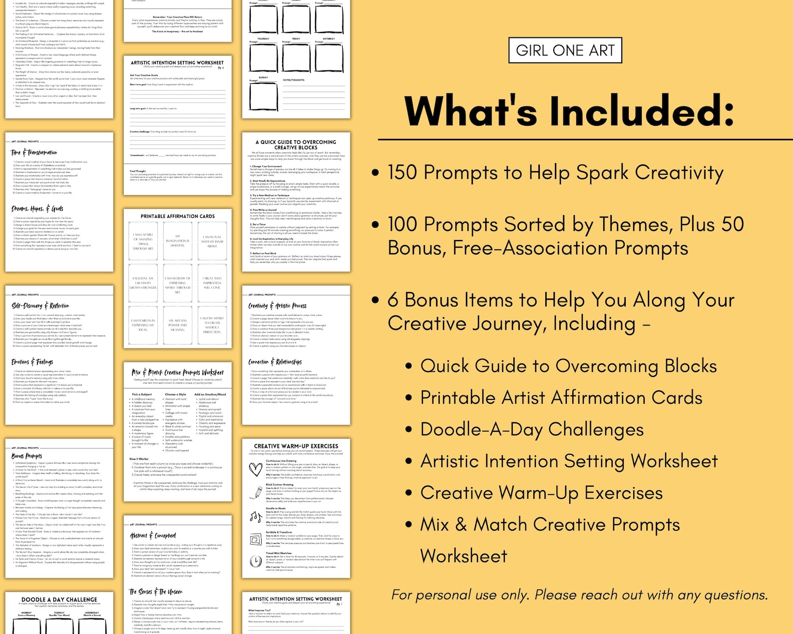 Art Journal Prompts: Beginner Artist Tools & Inspiration (PDF) - Etsy