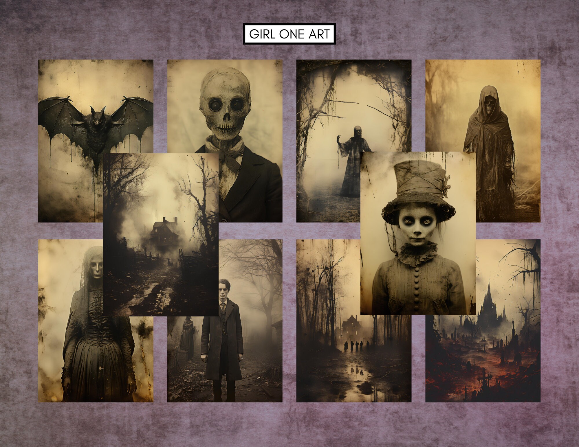 Dark Gothic Junk Journal Pages Instant Download Digital Scrapbook Paper ...