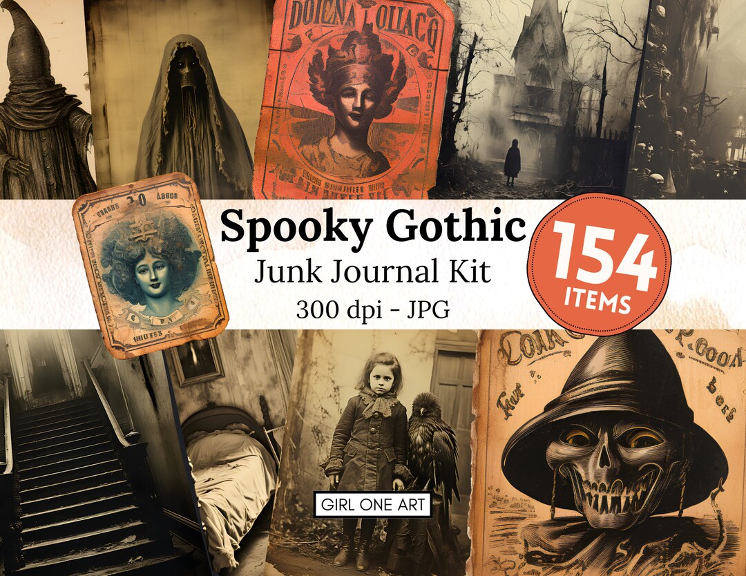 Spooky Junk Journal Kit Instant Download Digital Scrapbook Paper Kit ...