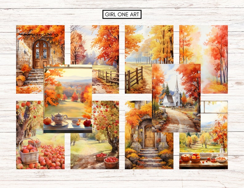 Autumn Junk Journal Pages Instant Download Digital Scrapbook Paper Kit ...