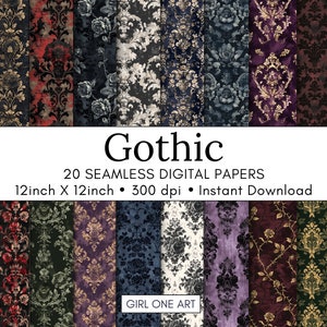 Gothic Seamless Papers Digital Download Commercial Use Vintage ...