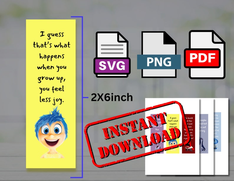Inside Out 2 Bookmarks,Inside Out 2 PNG and SVG Bookmarks quotes ...