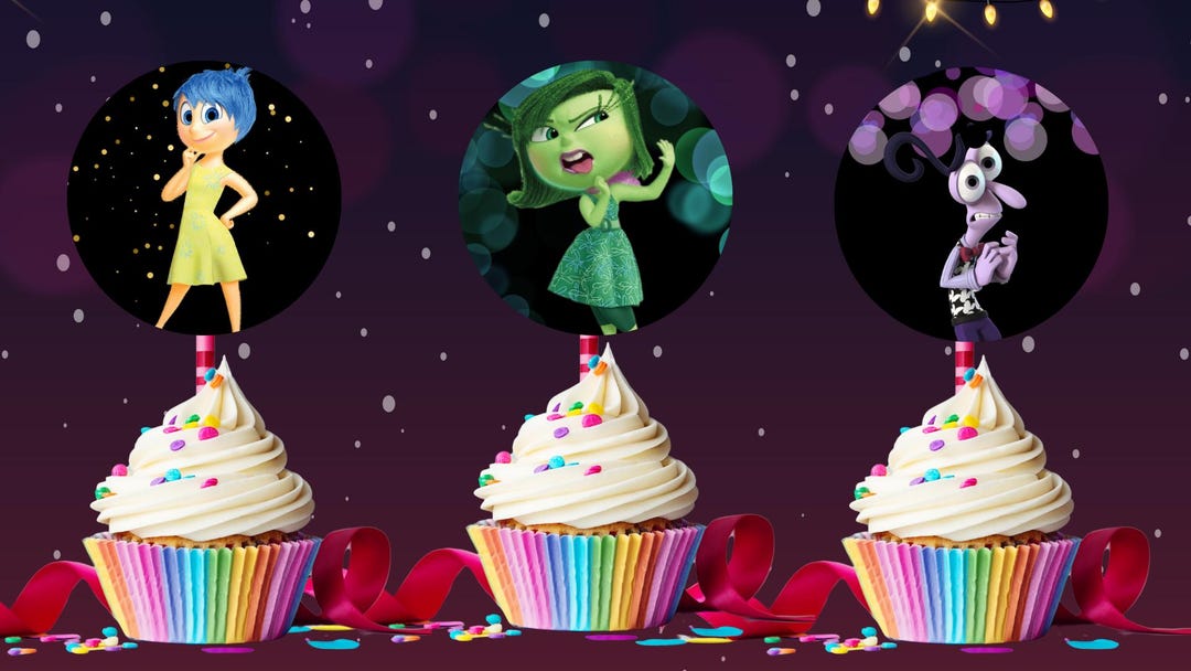 Inside Out 2 Cupcake Toppers: Movie PNG, SVG, JPG (digital Download) - Etsy