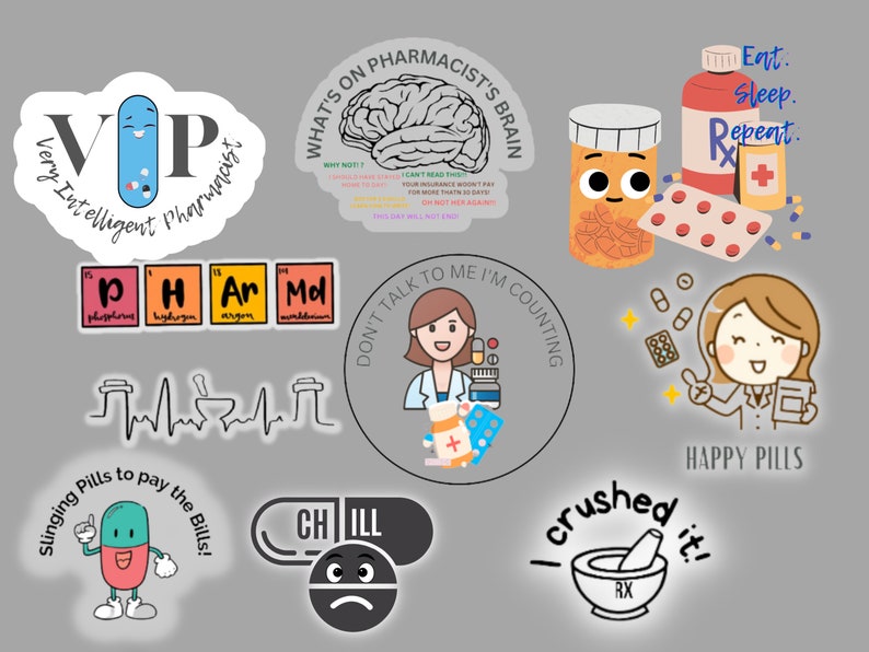 Pharmacy DIGITAL STICKERS Set for Digital Planner and Printing, Pre ...