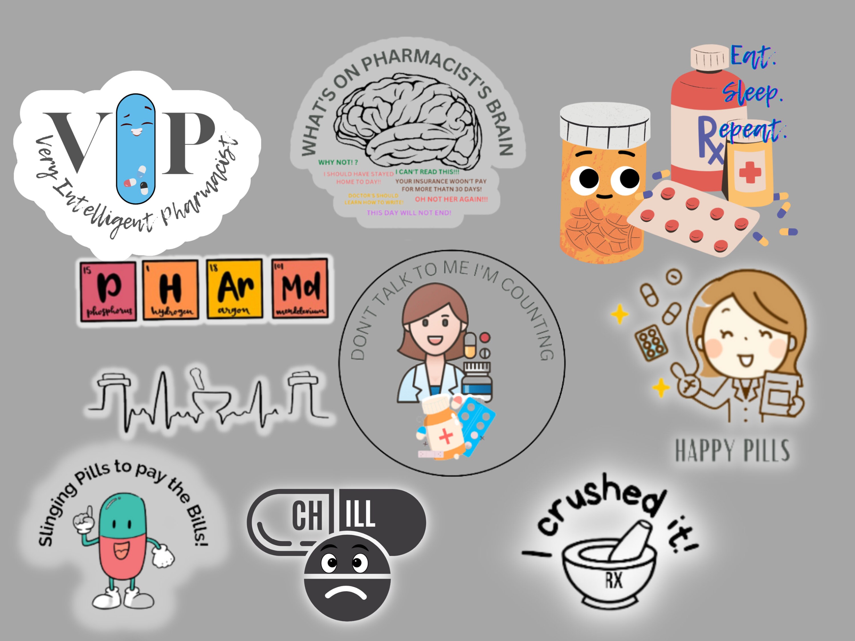 Pharmacy DIGITAL STICKERS Set for Digital Planner and Printing, Pre ...