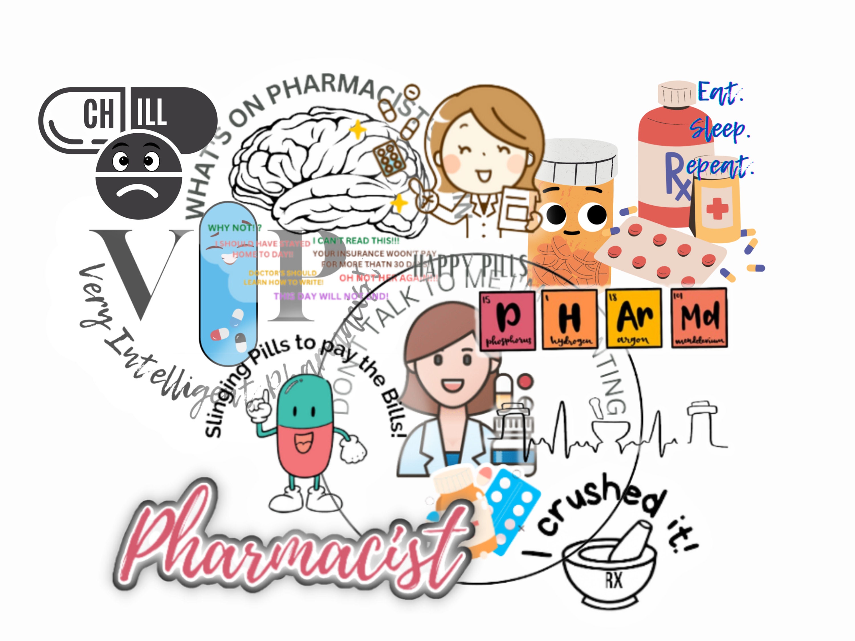 Pharmacy DIGITAL STICKERS Set for Digital Planner and Printing, Pre ...