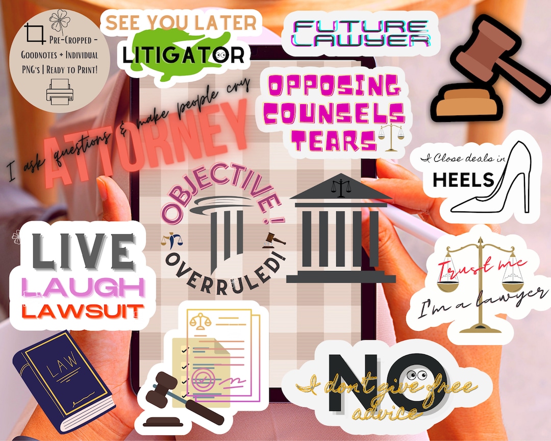Law Attorney DIGITAL STICKERS Set for Digital Planner Printing,pre ...