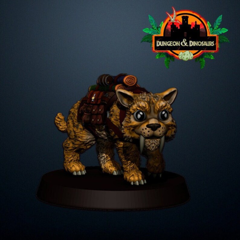Saber-toothed Tiger Dungeons and Dragons Fantasy Miniature Tabletop RPG ...