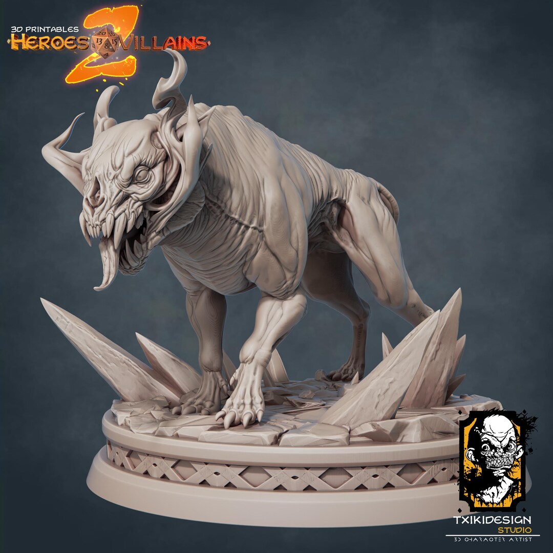 Hellhound A Dungeons and Dragons Fantasy Miniature Tabletop Wargaming RPG 28mm 32mm - Etsy