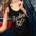 Women's Flowy Rocking 50 Birthday Racerback Tank, 50th Birthday Gift ...