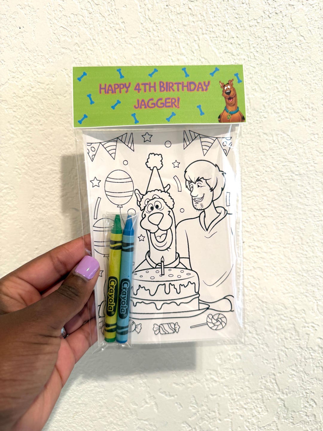 SCOOBY DOO Coloring Sticker Label | Party Favor & Activity - Etsy