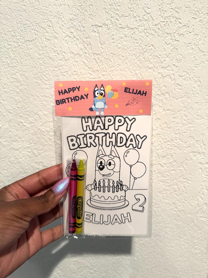 BLUEY Coloring Sticker Label | Party Favor & Activity - Etsy