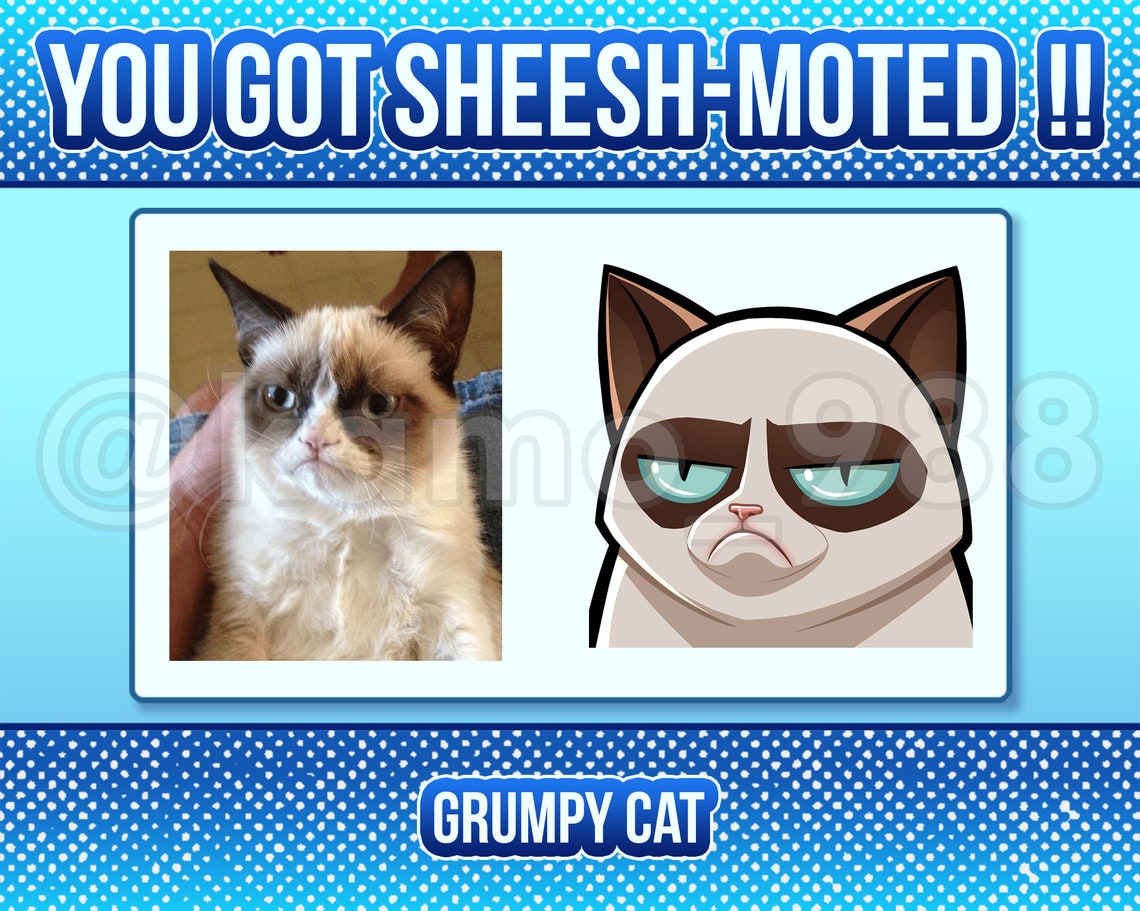 Twitch Emote 1x Grumpy Cat / Funny / Meme / Kawaii / Cute / Discord ...