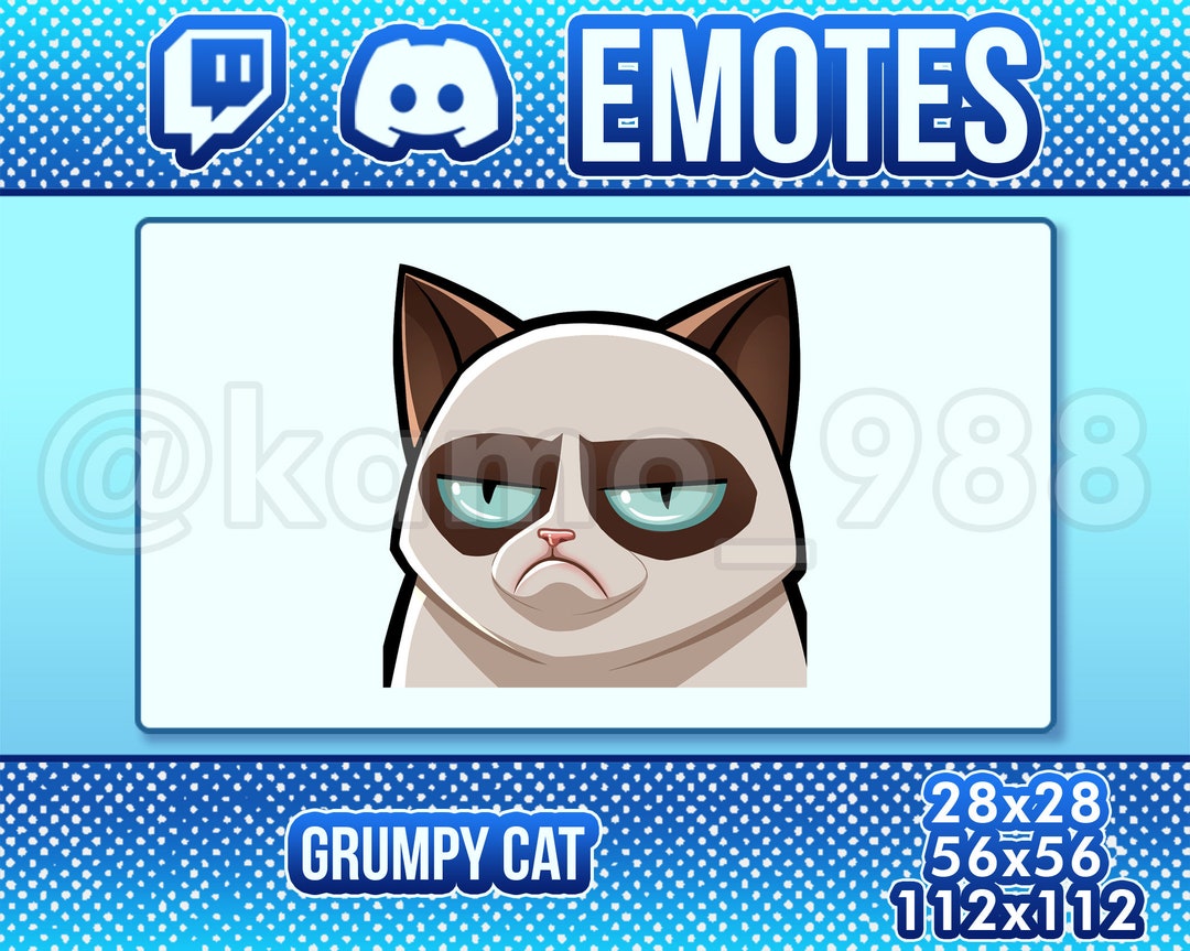 Twitch Emote - 1x Grumpy Cat / Funny / Meme / Kawaii / Cute / Discord ...