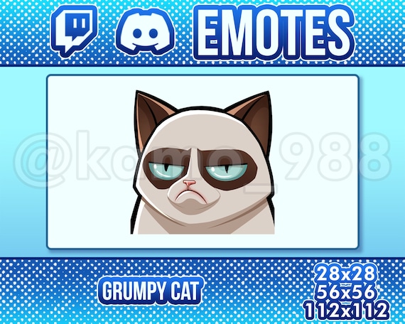Twitch Emote 1x Grumpy Cat / Funny / Meme / Kawaii / Cute / - Etsy