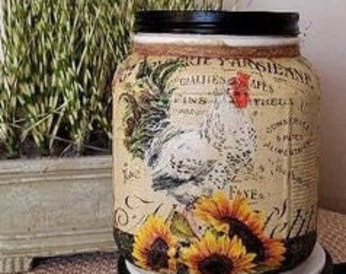 FARMHOUSE Cookie Jar, Country Cookie Jar, Rooster Cookie Jar, Farmhouse ...