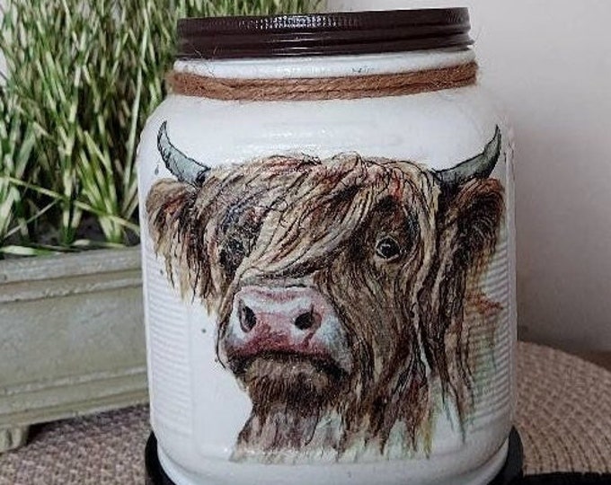 COW CANISTER, Cow Cookie Jar, Cow Snack Jar, Cow Lover Gift, Cow ...