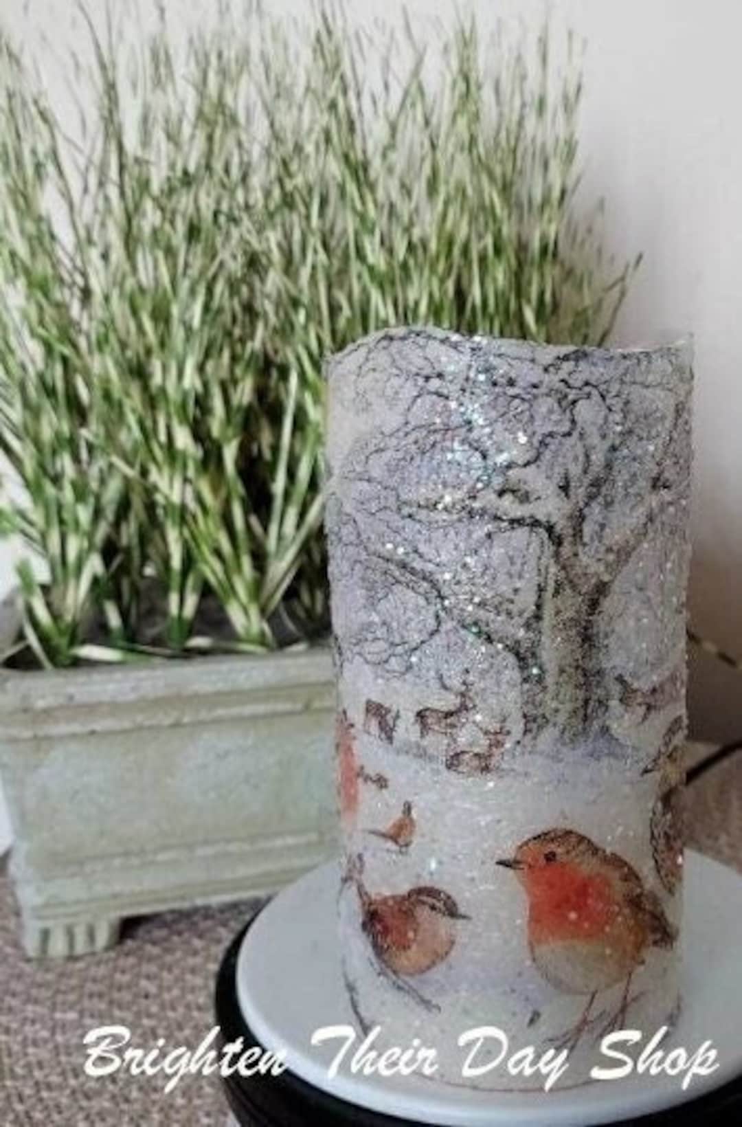 WINTER/BIRDS Flameless Candle W/timer, Bird Flameless Candle, Winter ...