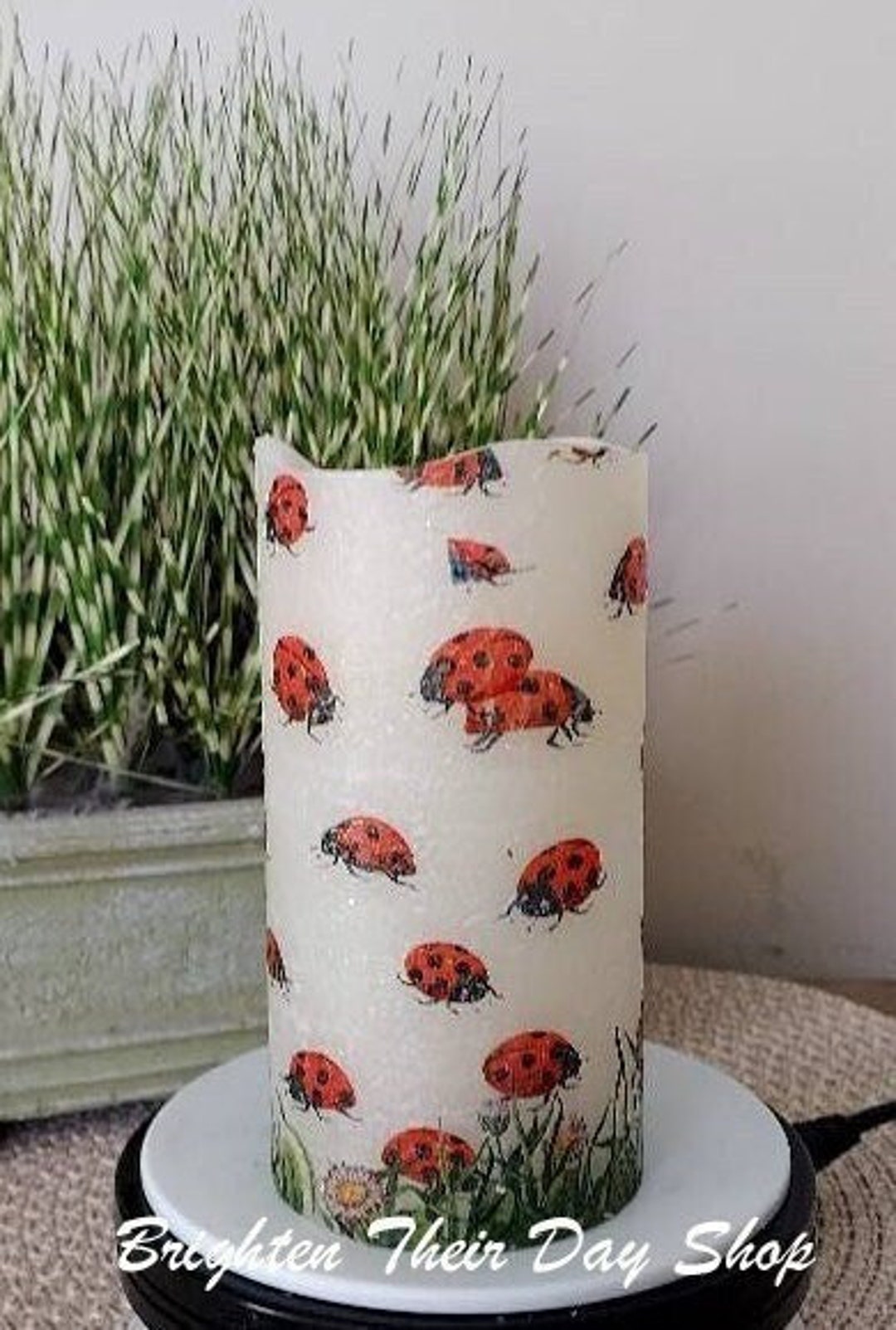 LADYBUG Flameless Candle W/timer, Ladybug Flameless Candle, Ladybug ...