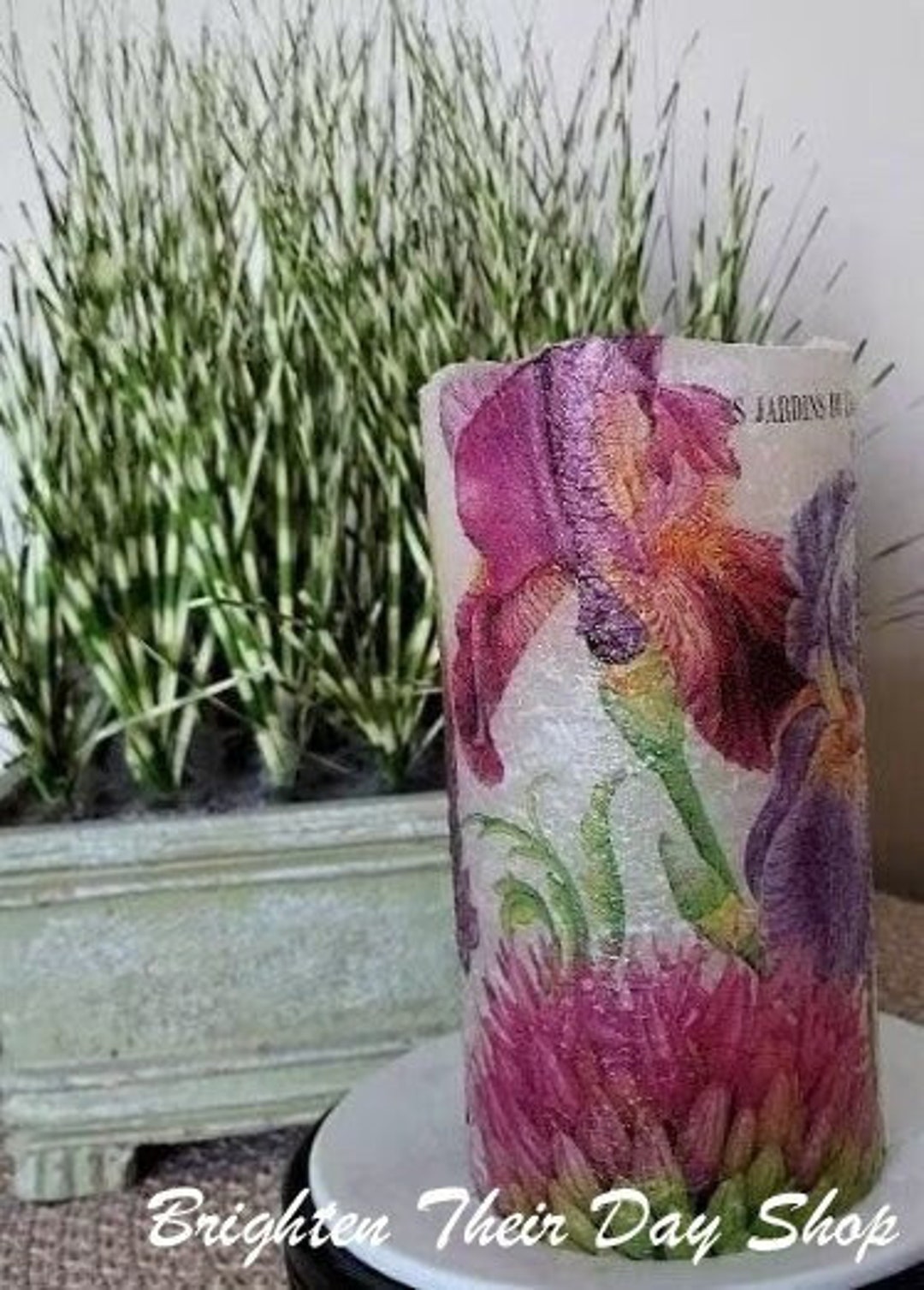 IRIS/HOLLYHOCK Flameless Candle W/timer Iris Candle - Etsy