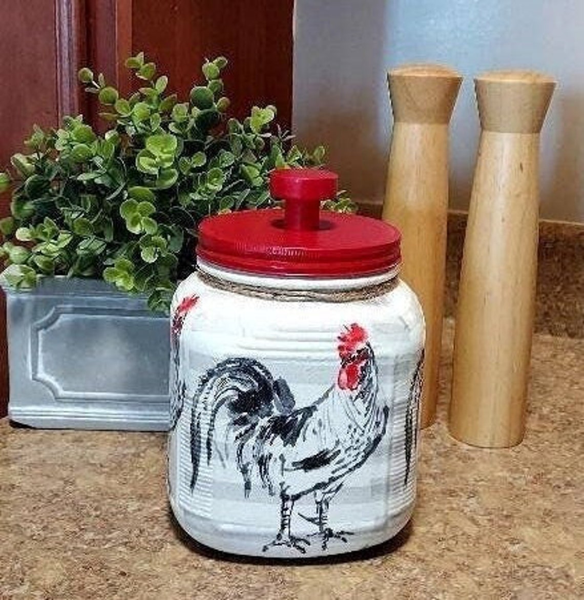 ROOSTER Cookie Jar Rooster Snack Jar Farmhouse Cookie Jar - Etsy