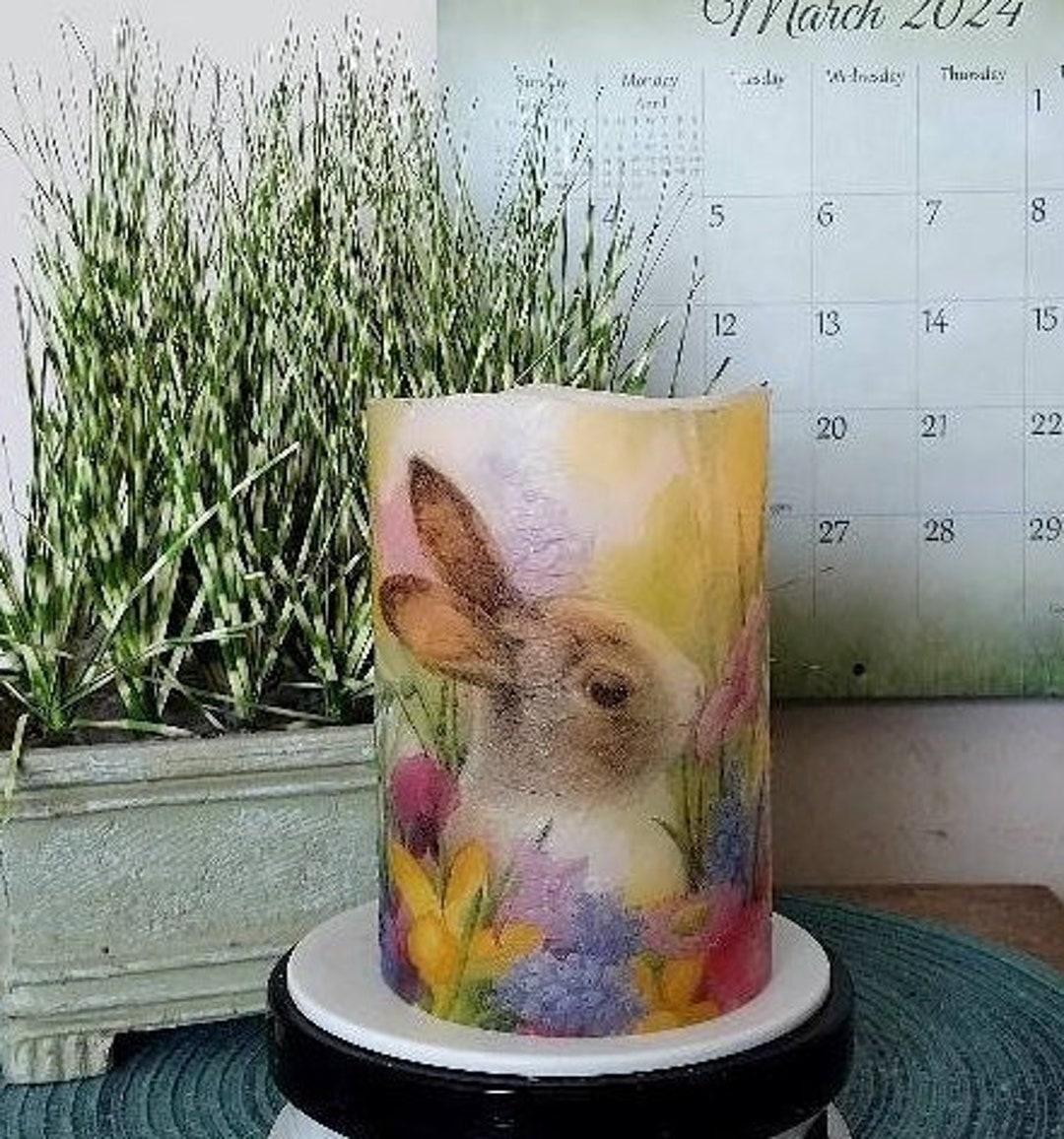 RABBIT Flameless Candle W/timer, Rabbit Flameless Candle, Rabbit Candle ...