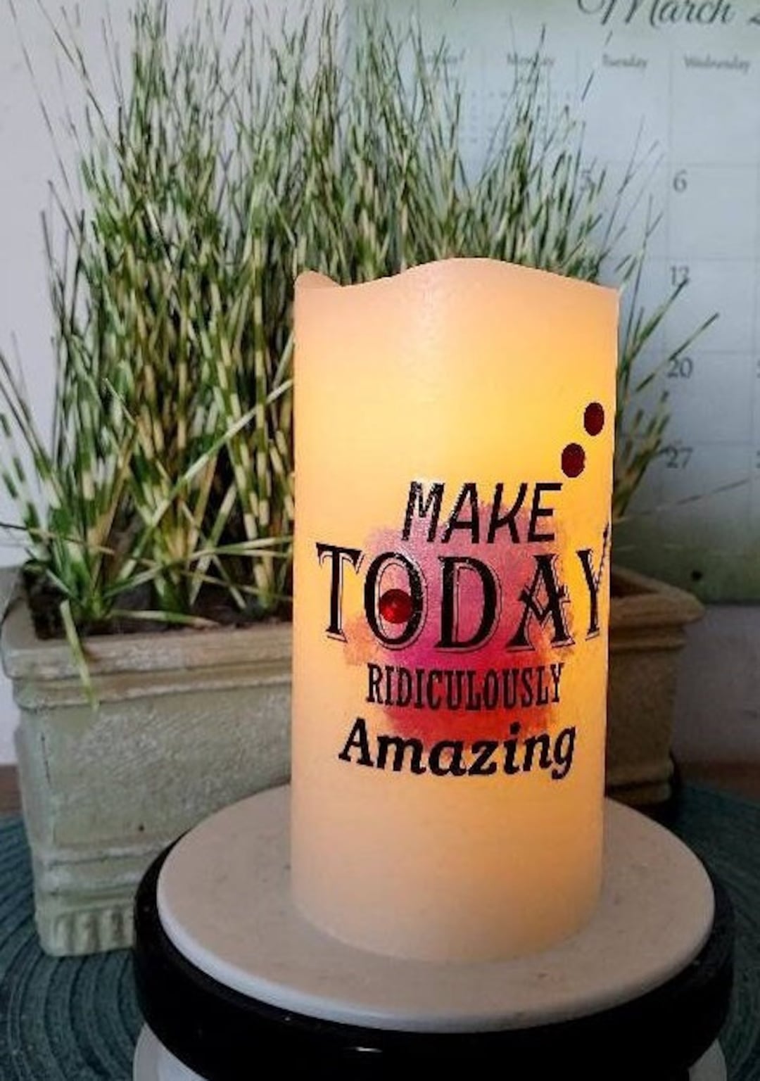 POSITIVE QUOTE Flameless Candle W/timer, Encouragement Candle ...