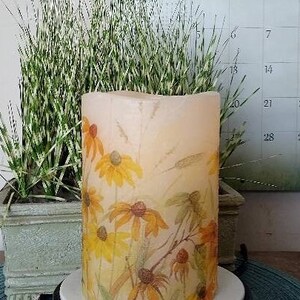 CONEFLOWER FLAMELESS CANDLE W/timer, Coneflower Candle, Flameless ...