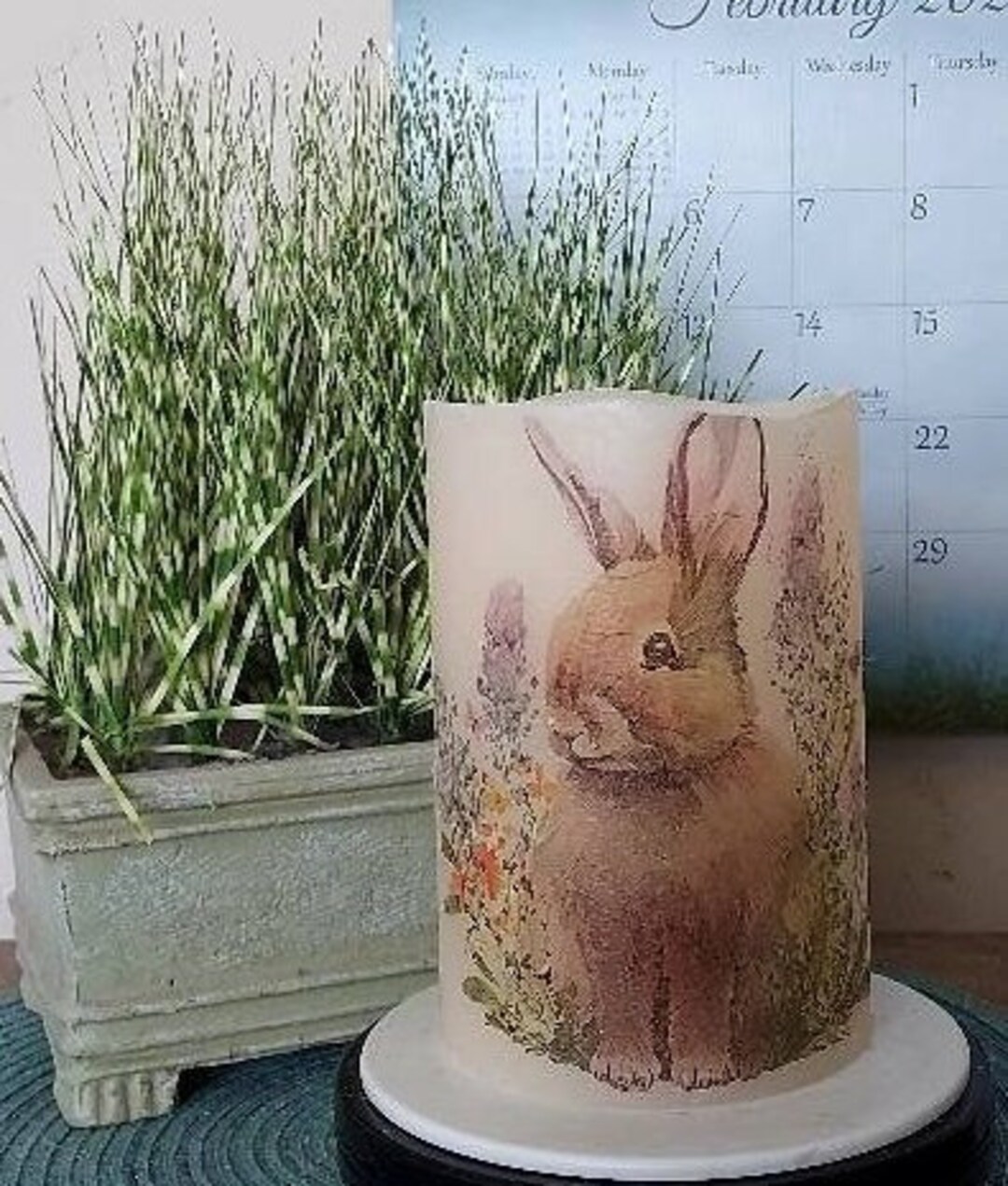 RABBIT FLAMELESS CANDLE W/timer, Rabbit Candle, Flameless Candle ...