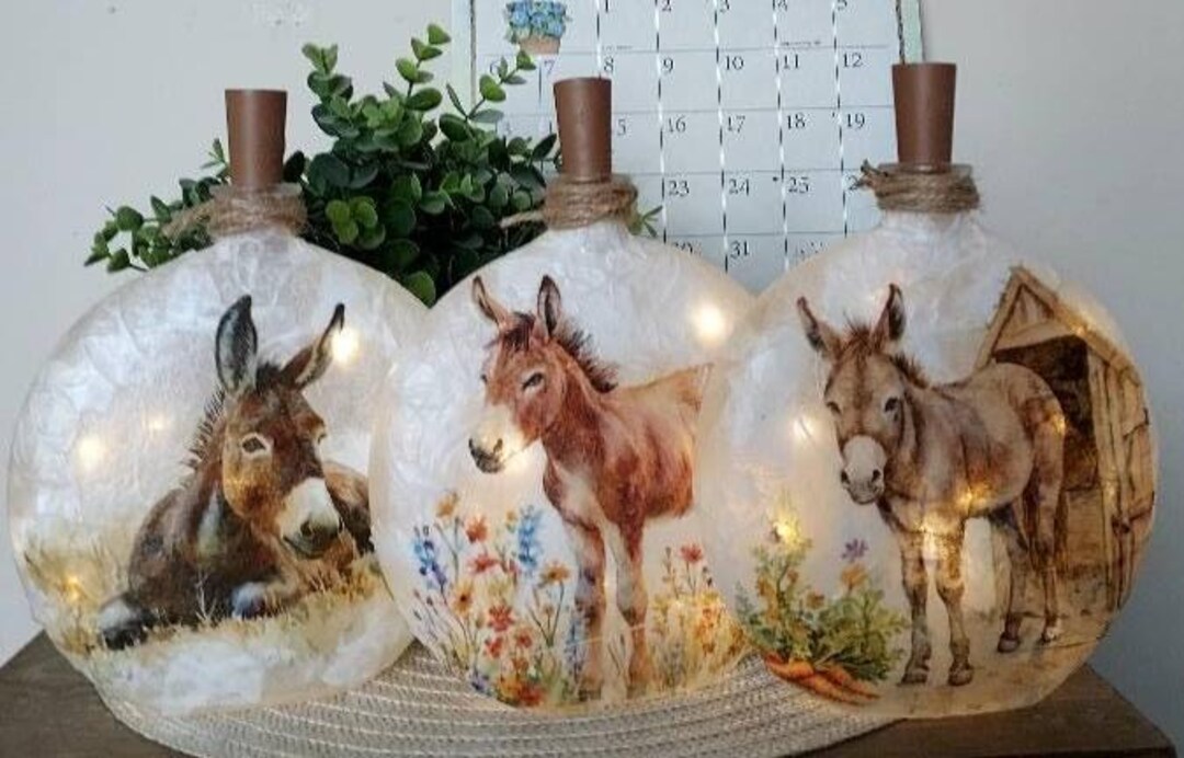 DONKEY Light-up Bottle, Donkey Lit Bottle, Lighted Decor, Lighted ...