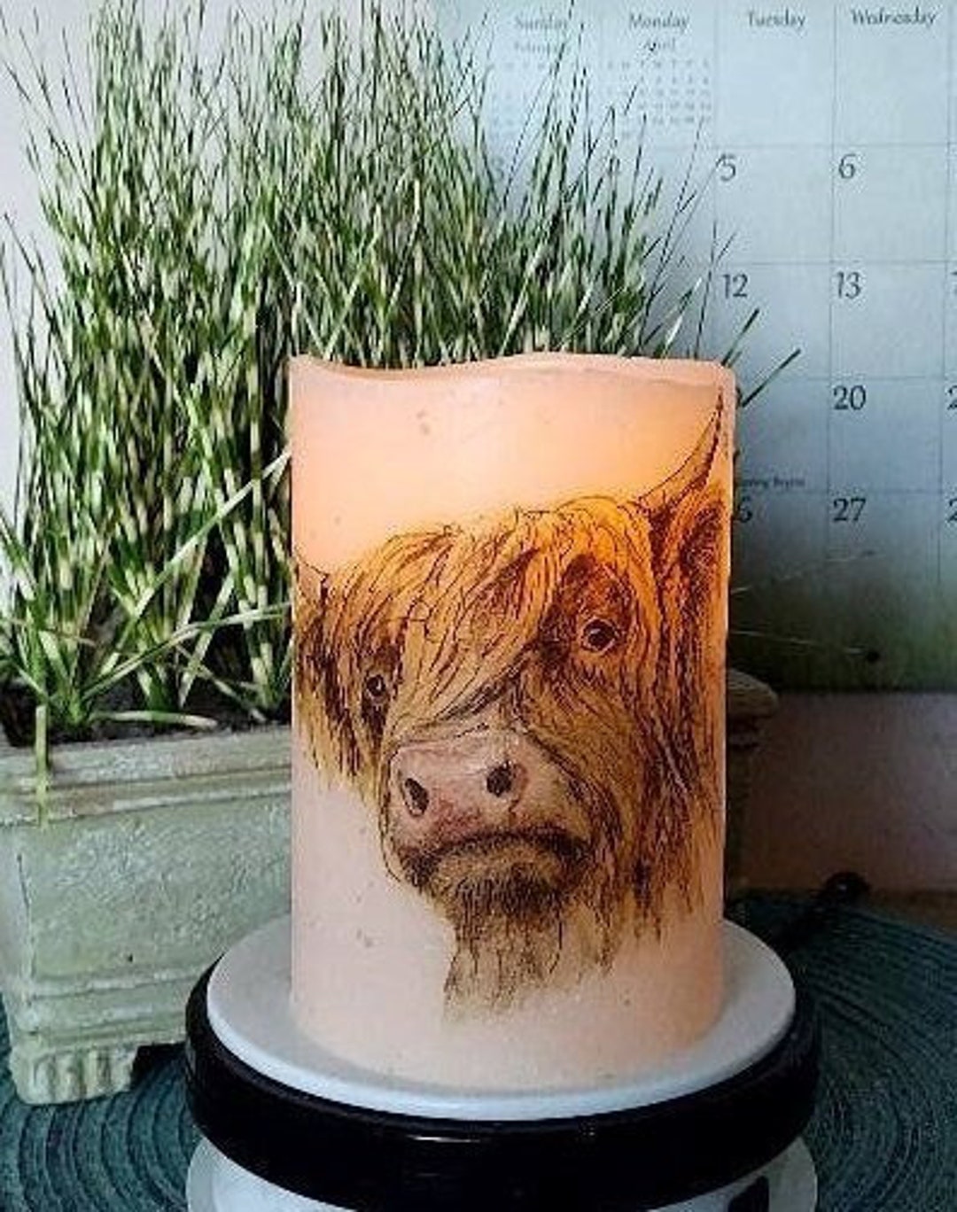COW Flameless Candle W/timer, Cow Candle, Cow Decor, Cow Decoration ...
