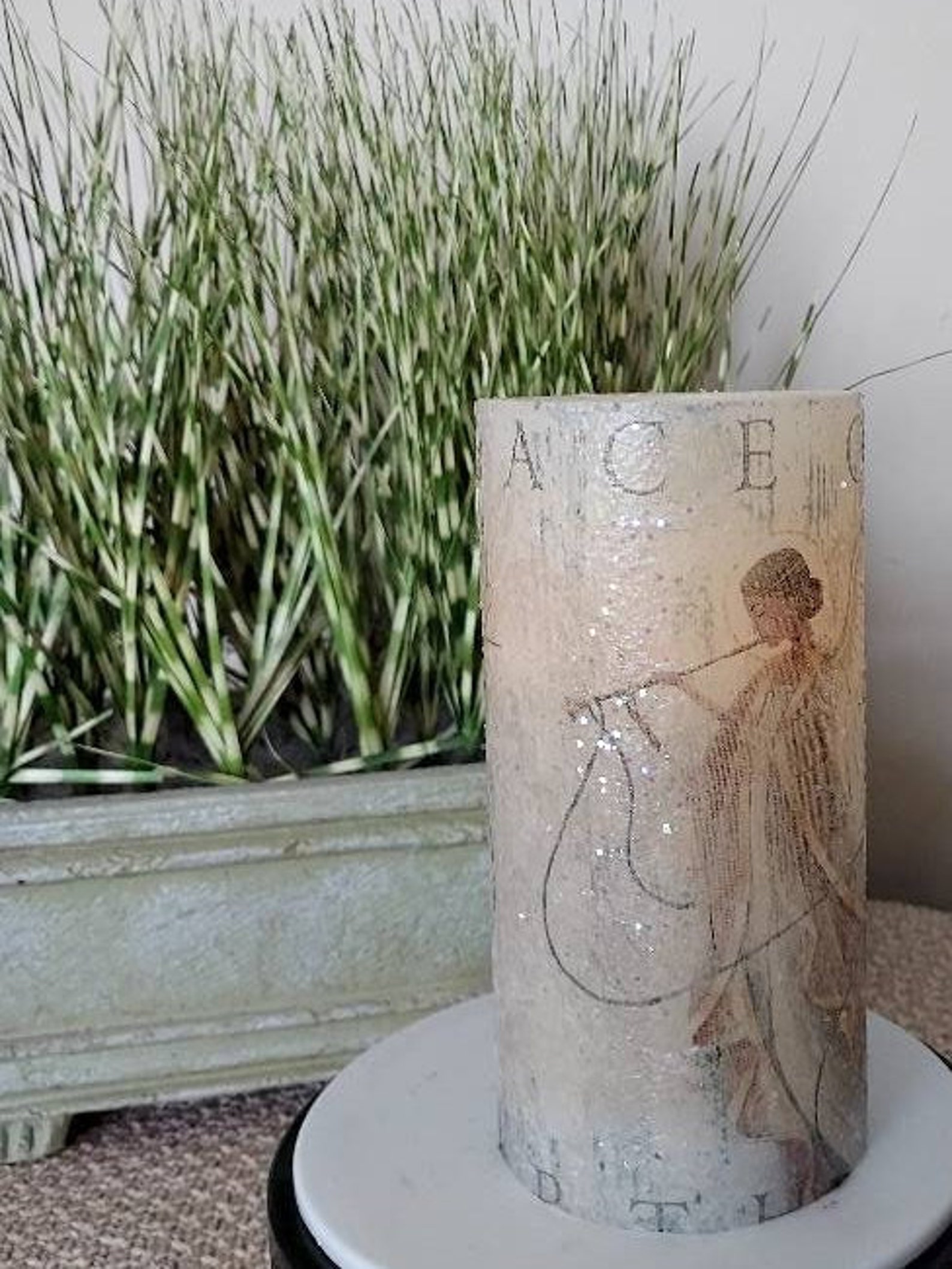 ANGEL Flameless Candle W/timer Angel Flameless Candle - Etsy