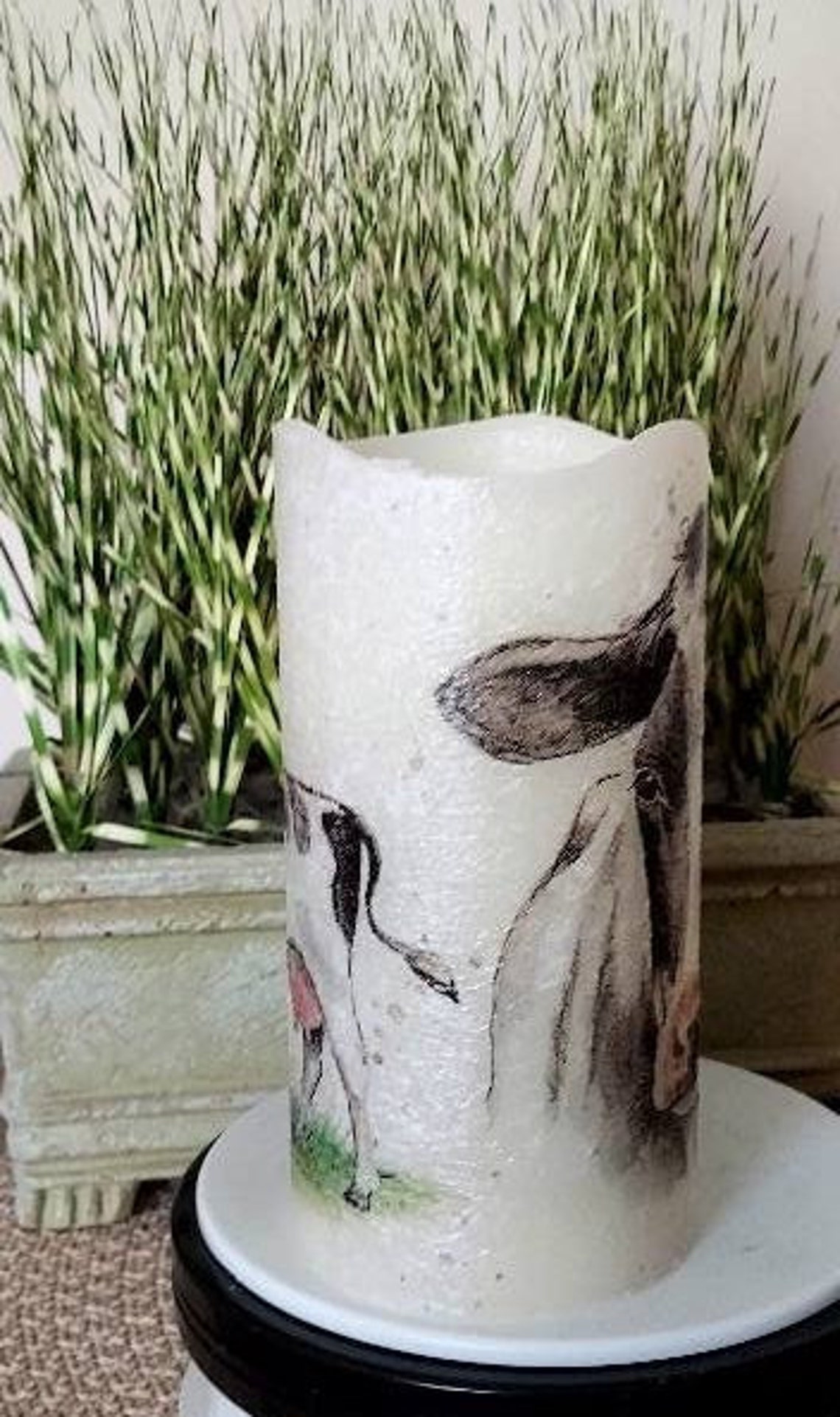 COW Flameless Candle W/timer Highland Cow Candle Cow Candle - Etsy