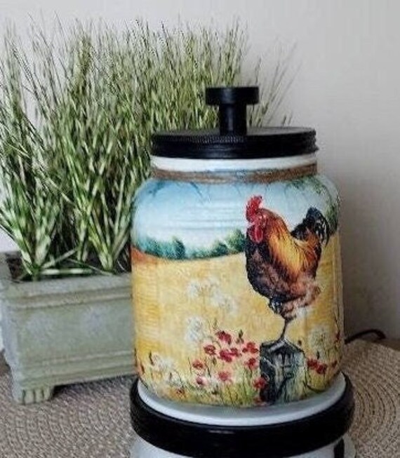 ROOSTER Cookie Jar Rooster Snack Jar Rooster Canister - Etsy