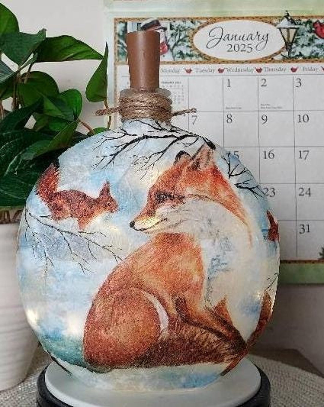 FOX Light-up Bottle, Fox Lit Bottle, Lighted Decor, Lighted Decoration ...