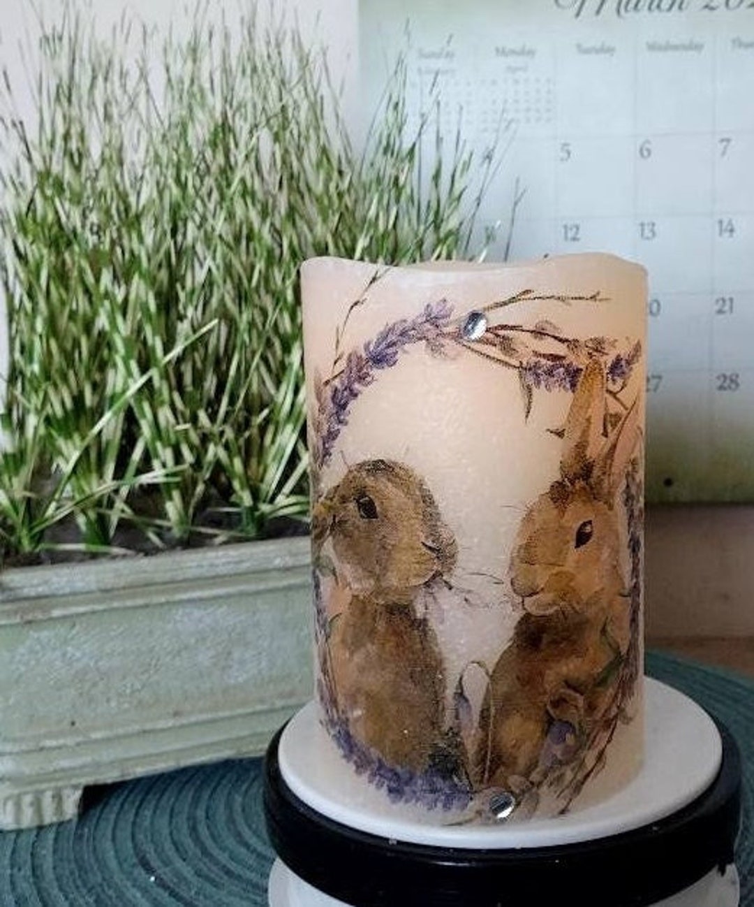 RABBIT Flameless Candle W/timer, Rabbit Flameless Candle, Rabbit Candle ...