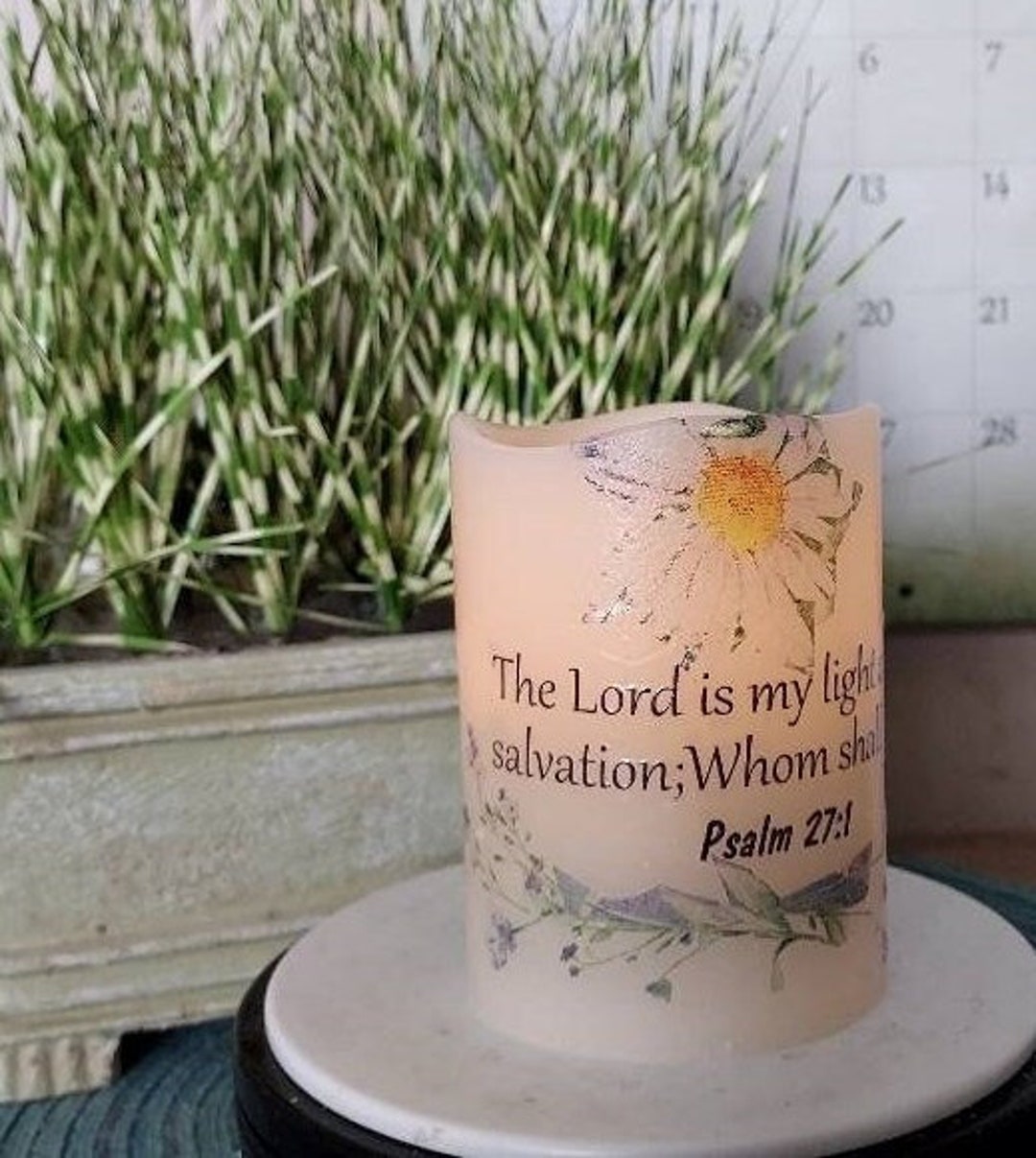 BIBLE VERSE Flameless Candle W/timer, Bible Verse Candle, Spiritual ...