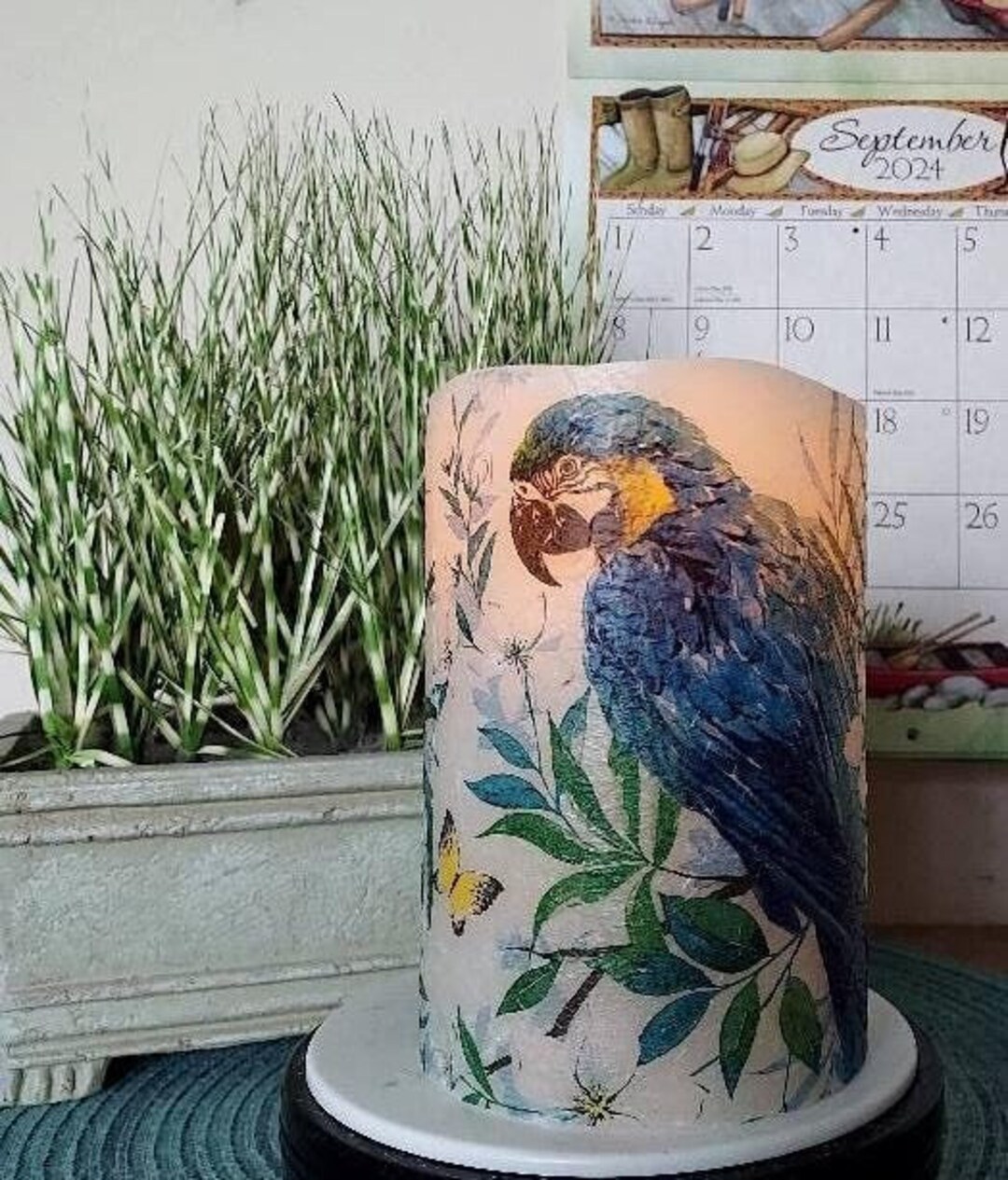 PARROT Flameless Candle W/timer, Bird Flameless Candle, Bird Candle ...