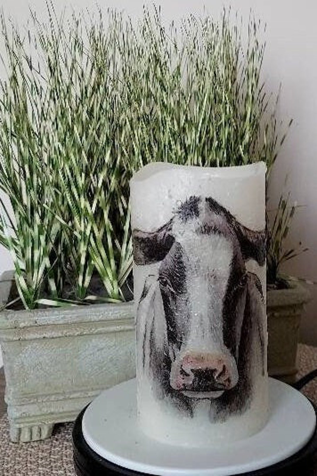 COW Flameless Candle W/timer Highland Cow Candle Cow Candle - Etsy